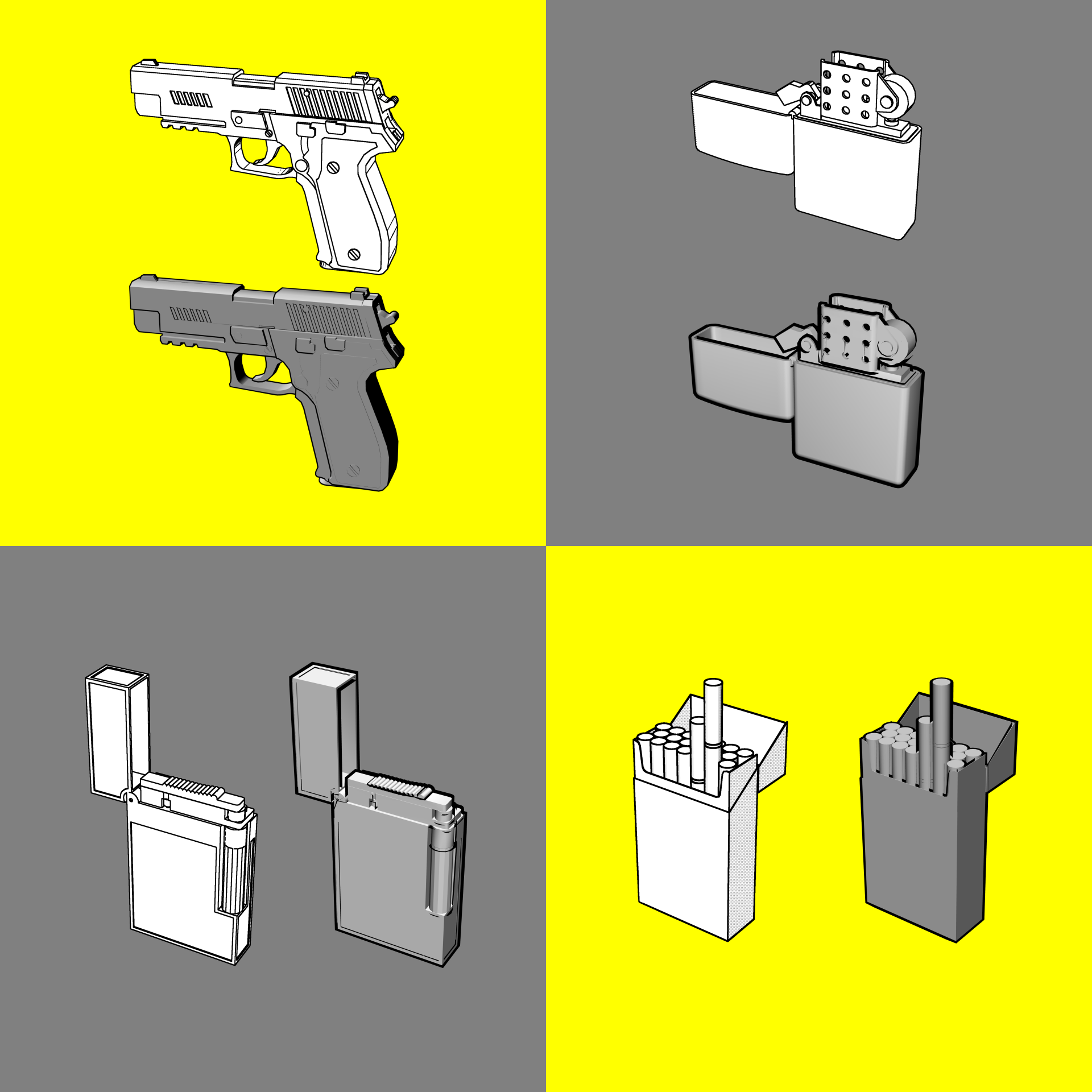 Poseable Hand + Hand Pose Collection + Props 3D Models (Rigged)