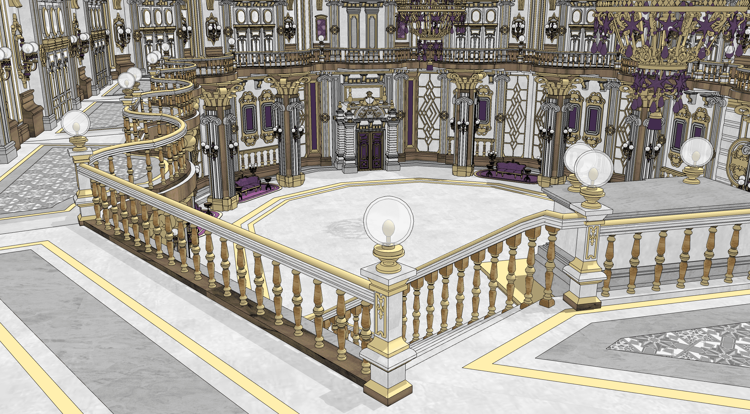 Baroque Style Magic School - Banquet Hall