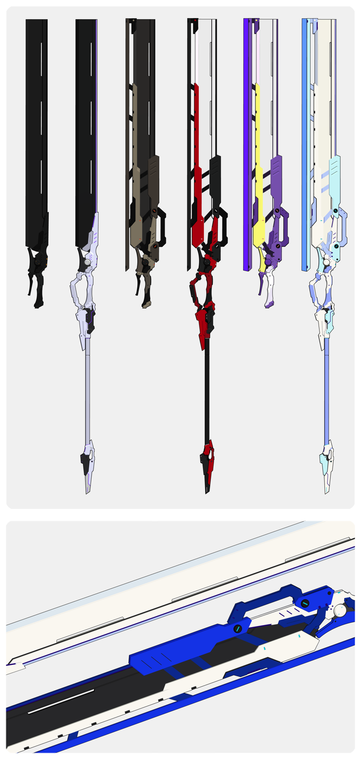 [CLIP 3D] SF weapon and prop A - Sword, shield, etc.