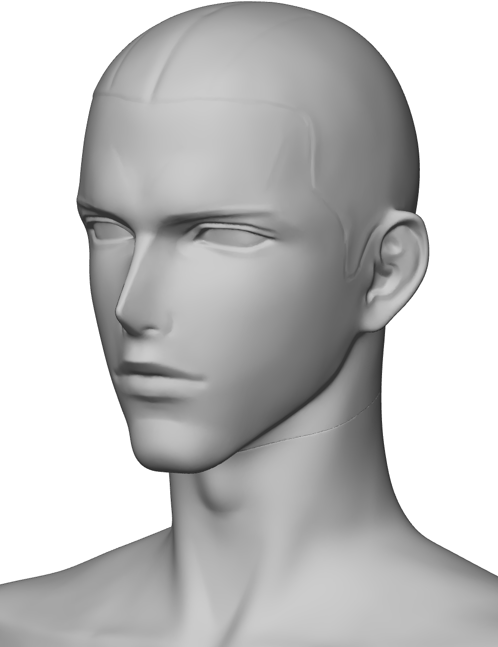 CLIPSTUDIO 3D Adult Man Head