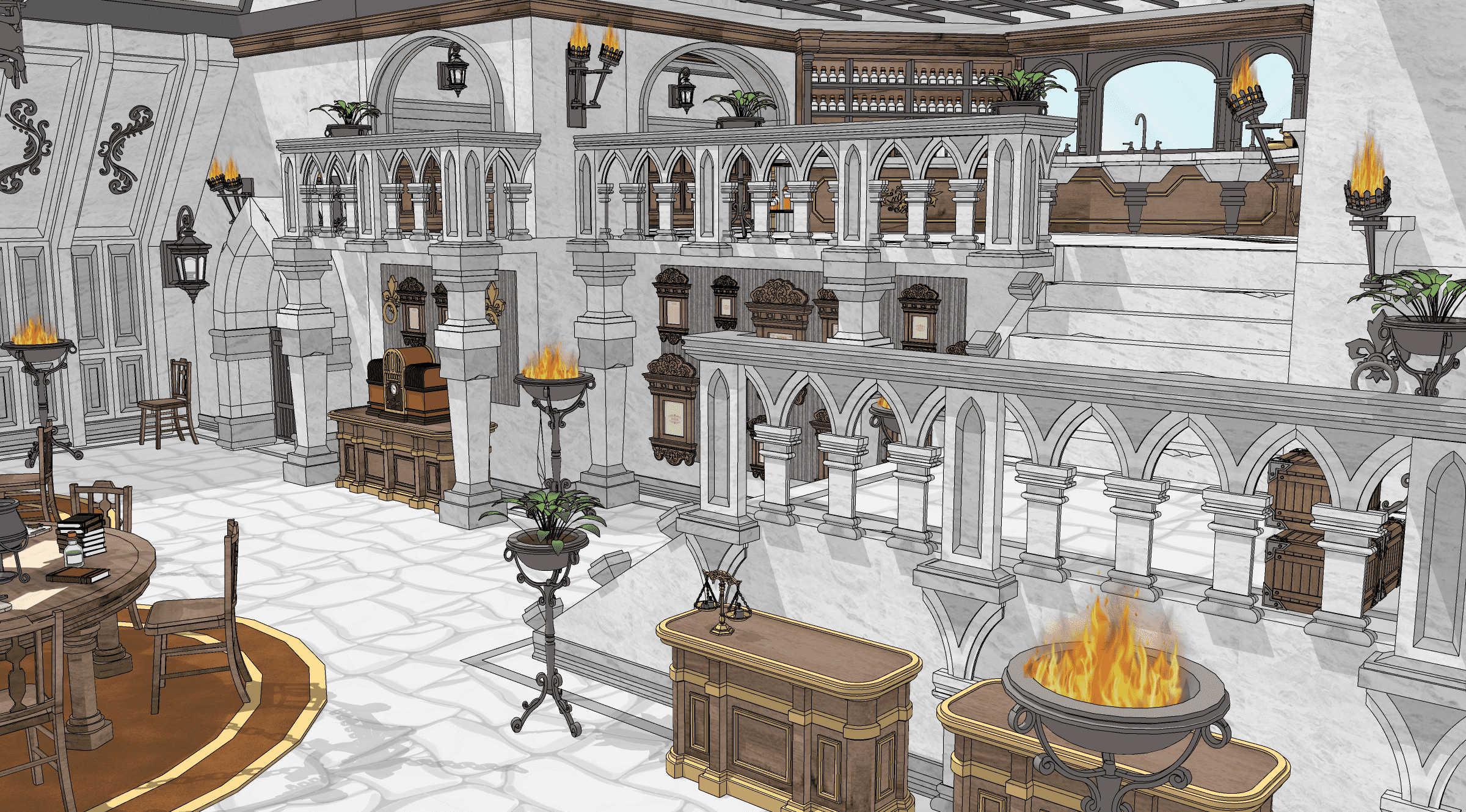 Baroque Style Magic School - Magic Medicine Classroom