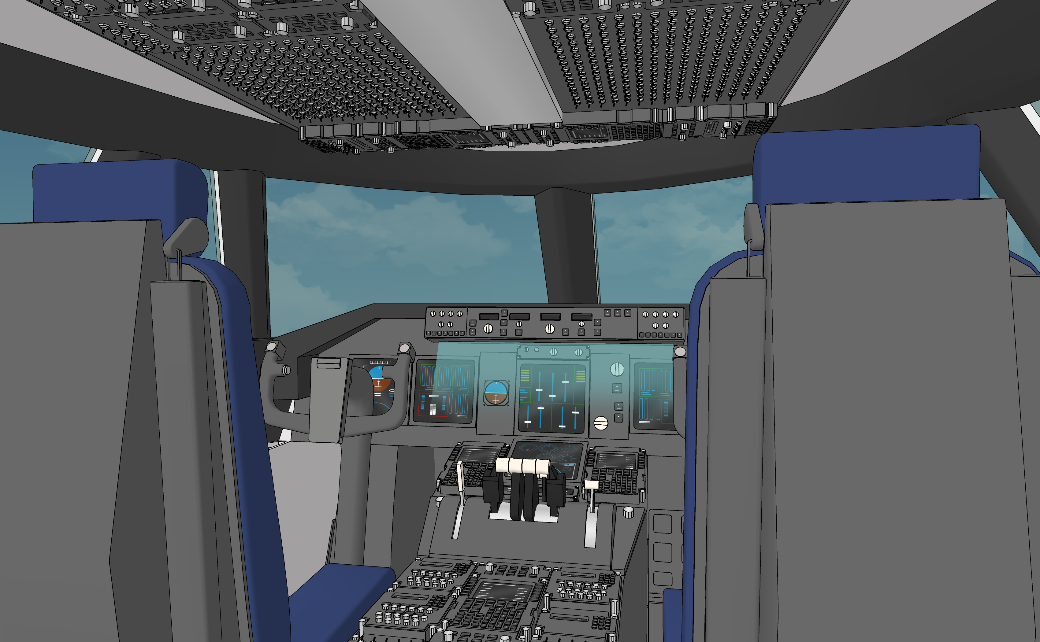 Airplane Cockpit and Cabin Interior Set