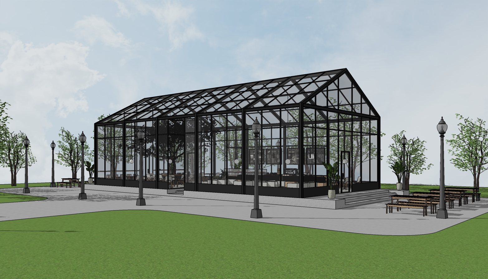 Spacious Glasshouse Cafe