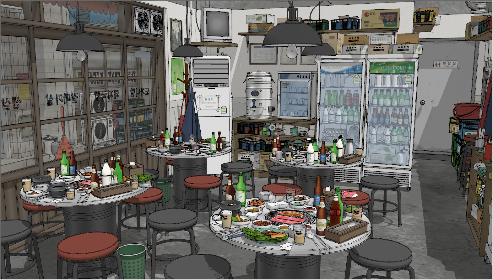 Restaurant Series - Korean BBQ Restaurant (Interior ABC Type + Exterior ...