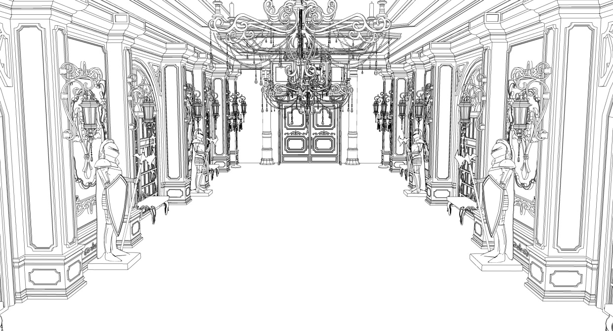 Fantasy Background - Castle Lobby