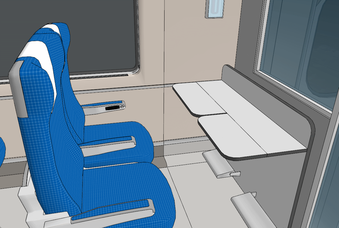 inside of the KTX train, the high-speed railway