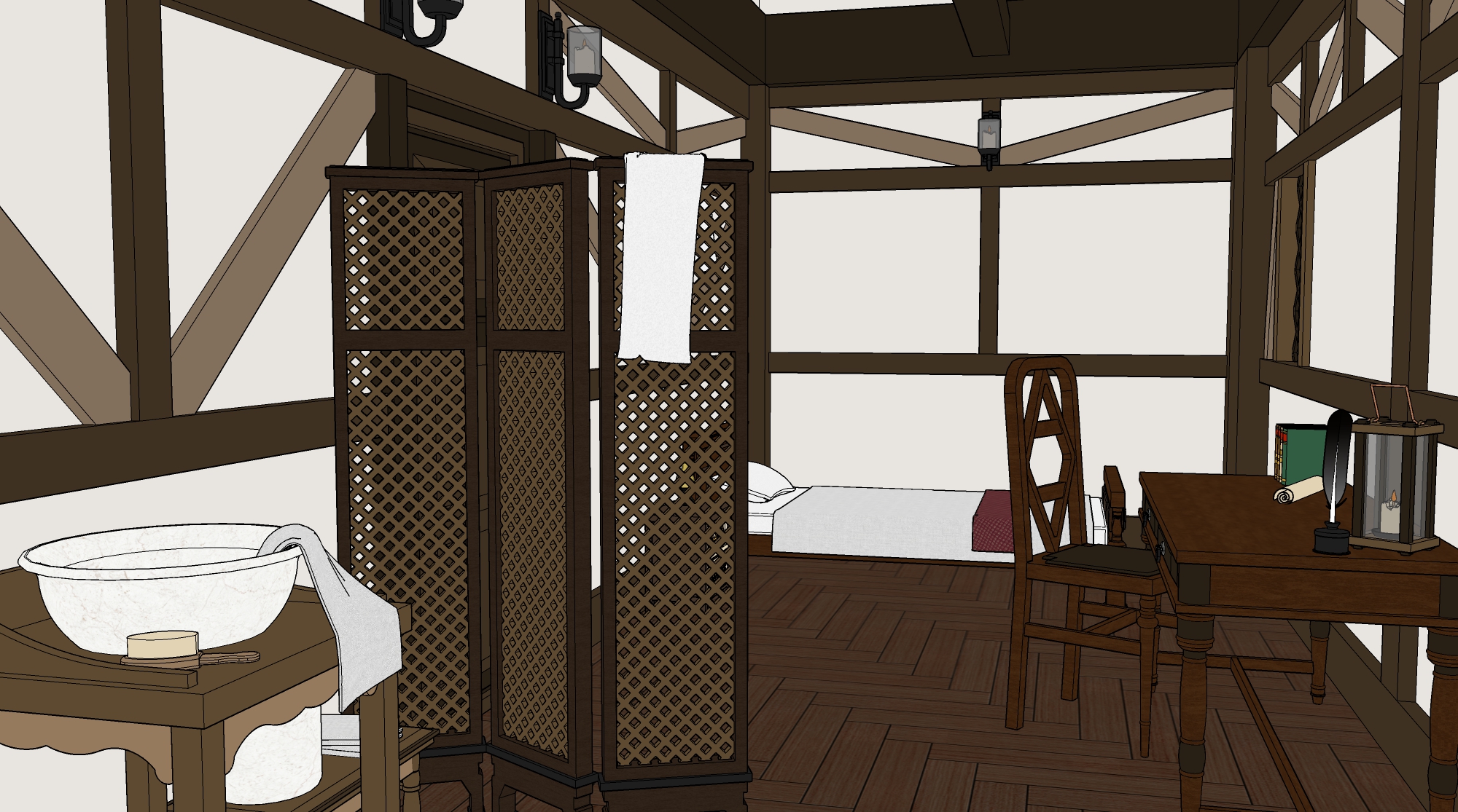 Inn with Fantasy Medieval Style Stables